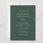 Elegant Green All In One QR Code Wedding Invitation | Zazzle
