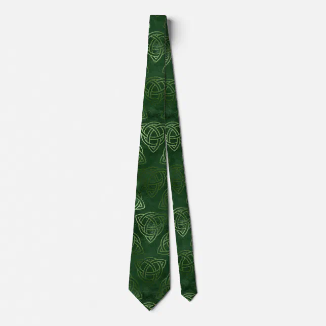 Elegant Green and Gold Irish Celtic Pattern Neck Tie | Zazzle