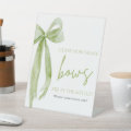 Elegant Green Bow Guess How Many Bows Game Pedestal Sign | Zazzle