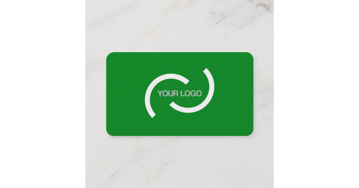 Elegant green card. Customize with your own logo. Business Card | Zazzle