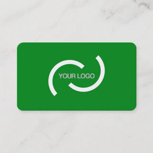 Elegant green card. Customize with your own logo. Business Card | Zazzle