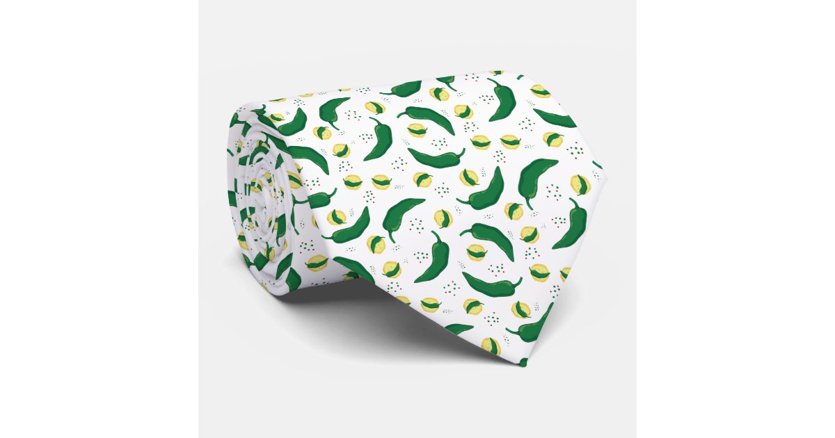 Elegant Green Chile Pattern Neck Tie | Zazzle