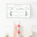 Elegant Green Eucalyptus Leaf Fall Wedding Welcome Banner | Zazzle