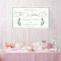 Elegant Green Eucalyptus Leaf Fall Wedding Welcome Banner | Zazzle