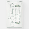 Elegant Green Eucalyptus Leaf Fall Wedding Welcome Banner | Zazzle