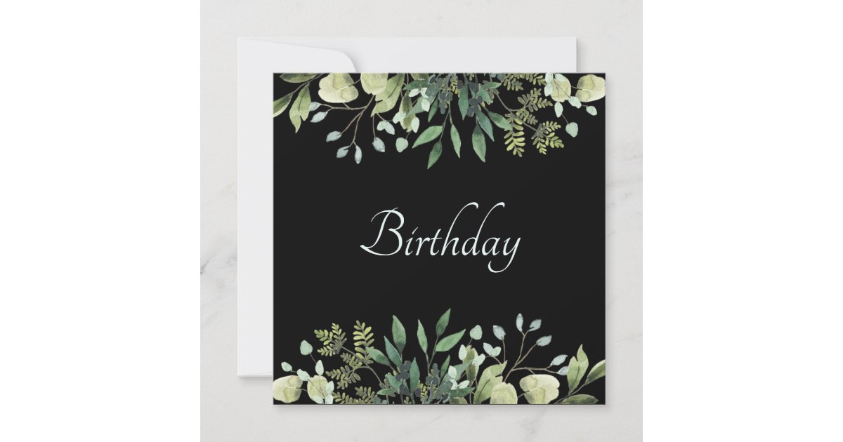 Elegant green flowers Birthday party Invitation | Zazzle