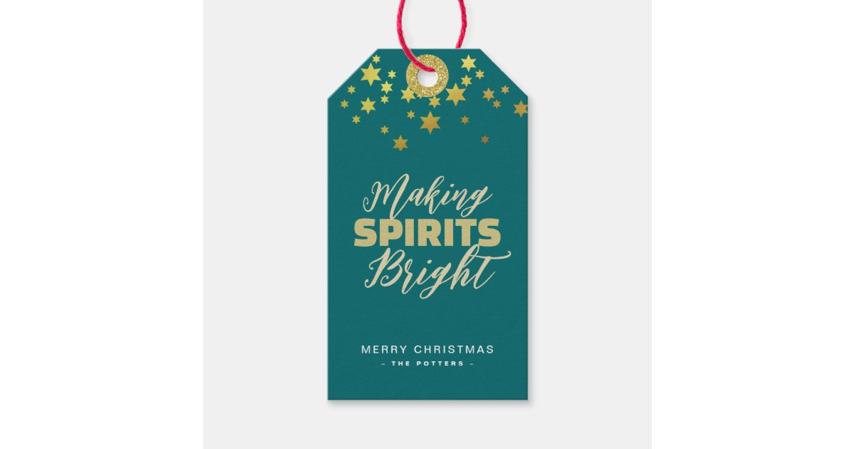 Elegant Green & Gold Christmas Gift Tags | Zazzle