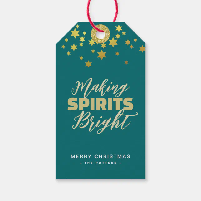 Elegant Green & Gold Christmas Gift Tags | Zazzle