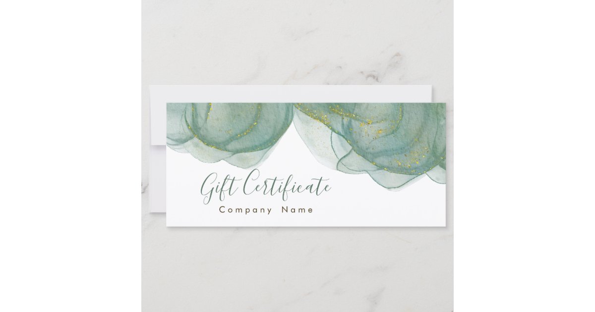 Elegant Green Gold Glitter Watercolor | Zazzle