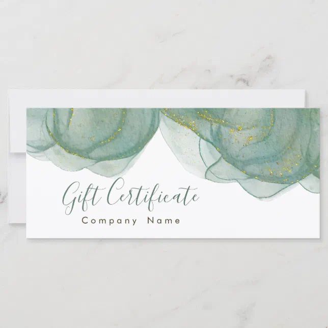 Elegant Green Gold Glitter Watercolor | Zazzle