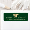 Elegant Green Gold Graduation Return Address Label | Zazzle