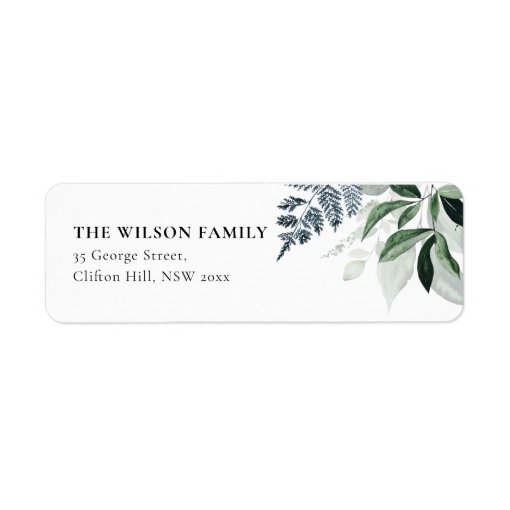Elegant Green Gold Greenery Frame Address Label | Zazzle