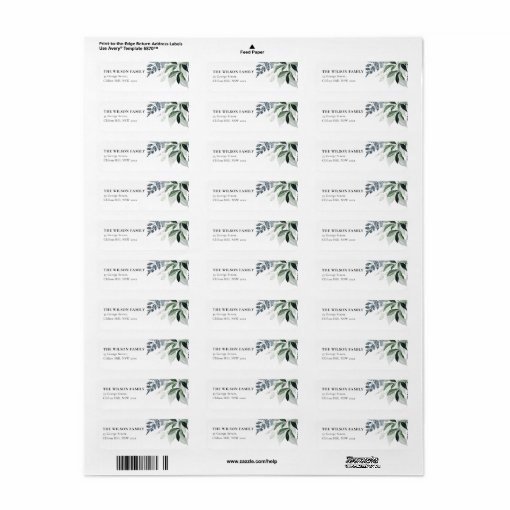 Elegant Green Gold Greenery Frame Address Label | Zazzle