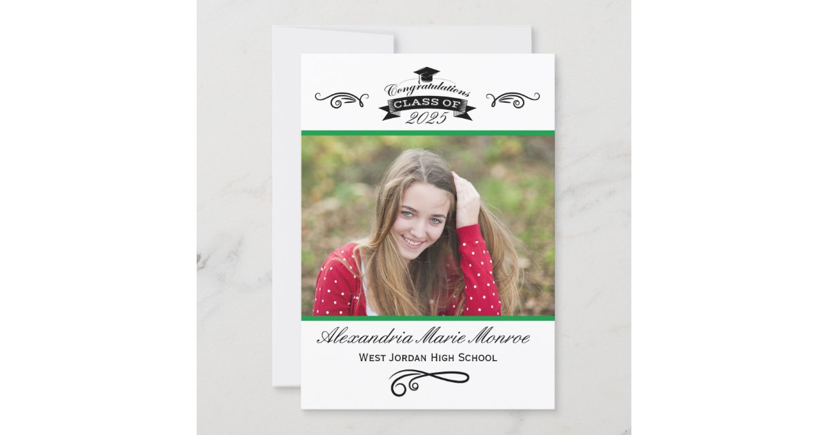 Elegant Green - Graduation Invitation | Zazzle