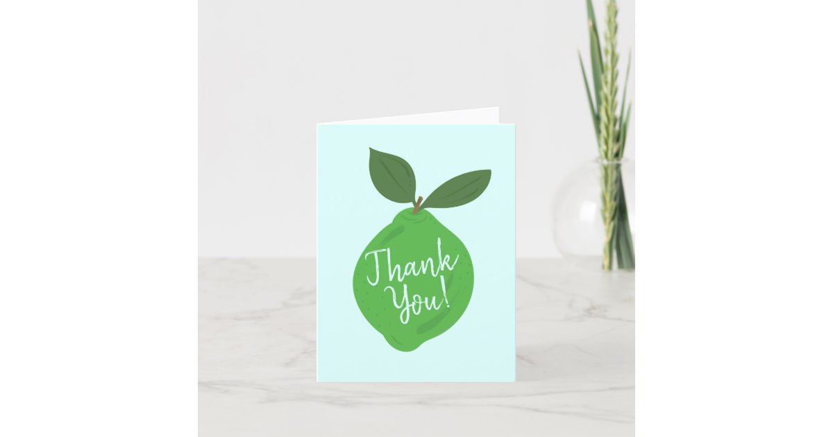 Elegant Green Lime Thank You Card | Zazzle