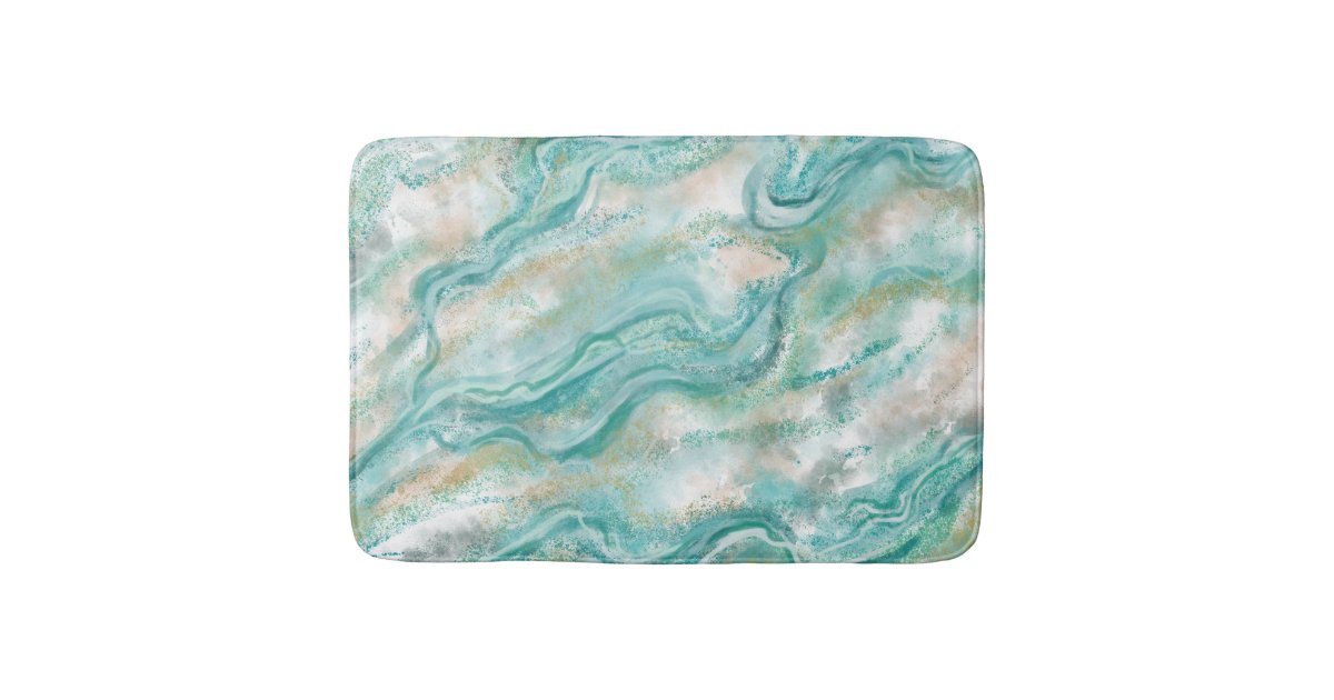 Elegant Green Marble Bathroom Rug Bath Mat | Zazzle