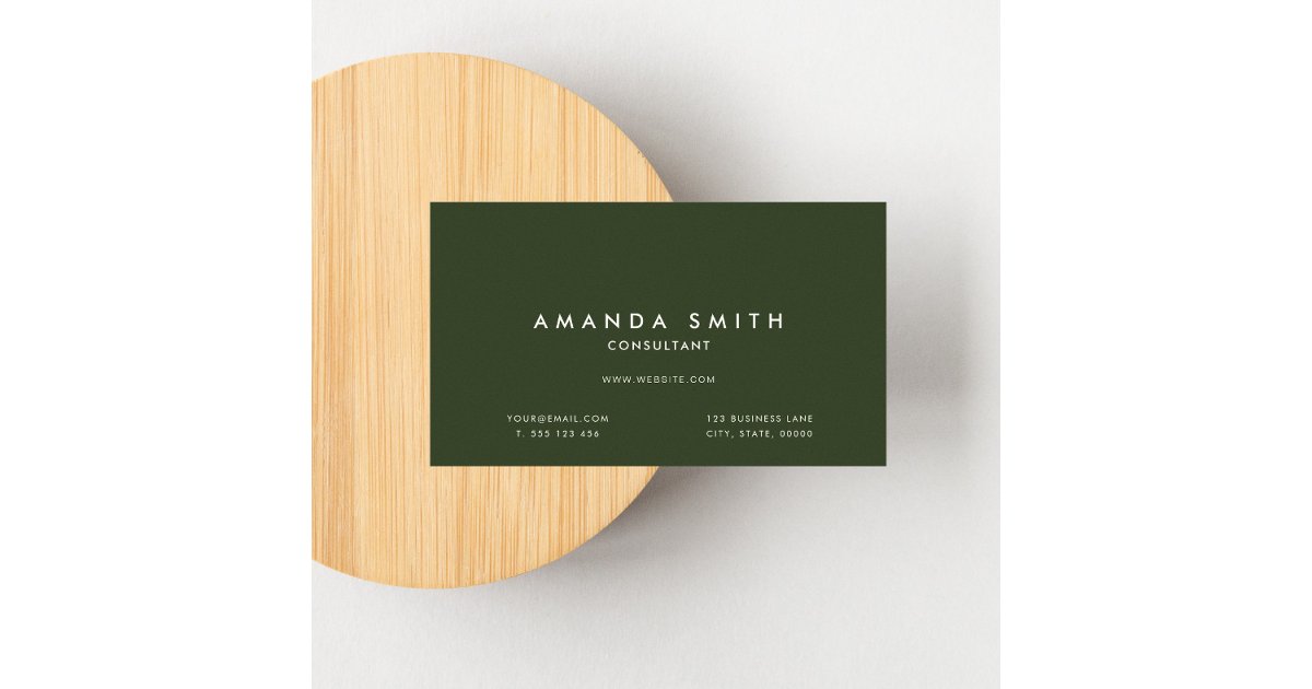 Elegant Green Modern Professional Business Card | Zazzle
