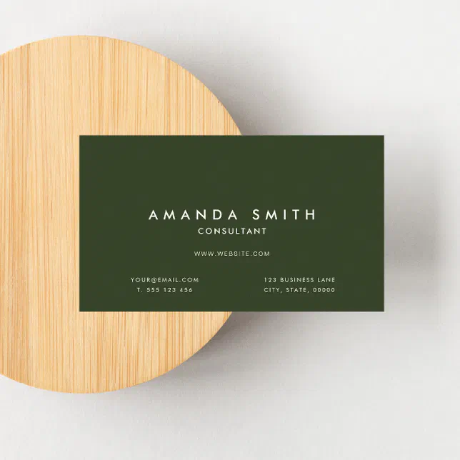 Elegant Green Modern Professional Business Card | Zazzle