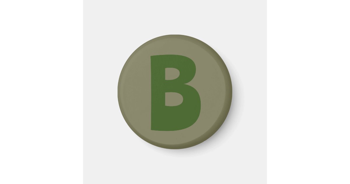 Elegant Green Monogram Initial Letter Magnet | Zazzle