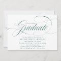 Elegant Green Script Graduation Party Invitation | Zazzle