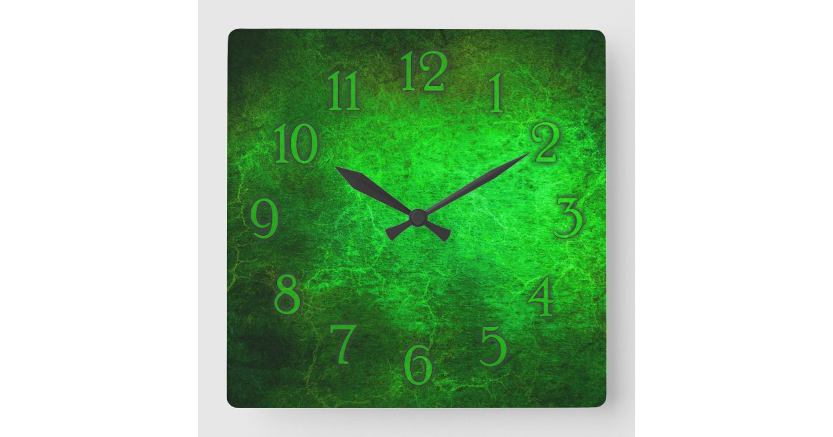 Elegant green wall clock | Zazzle