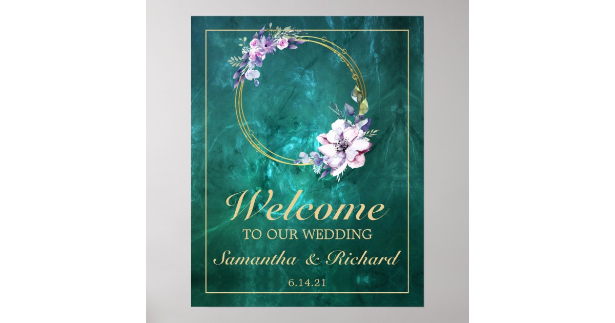 Elegant Green Wedding Poster | Zazzle