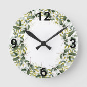 ELEGANT GREENERY BOTANICAL WALL CLOCK | Zazzle