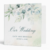 Elegant Greenery Eucalyptus Rustic Wedding 3 Ring Binder | Zazzle