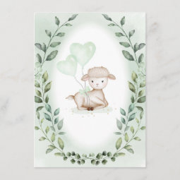 Elegant Greenery Lamb Spring Sheep Books for Baby Enclosure Card | Zazzle