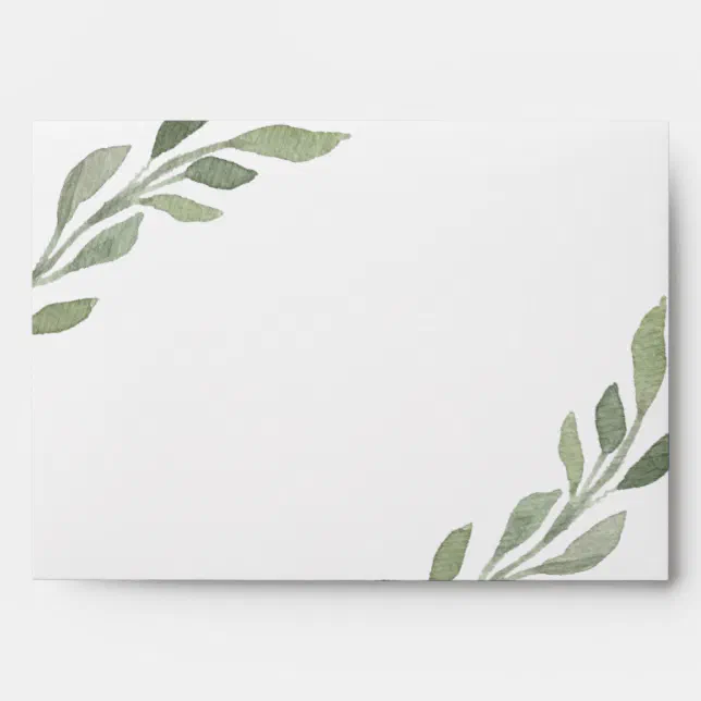 Elegant Greenery Leaf Wedding Invitation Envelope | Zazzle