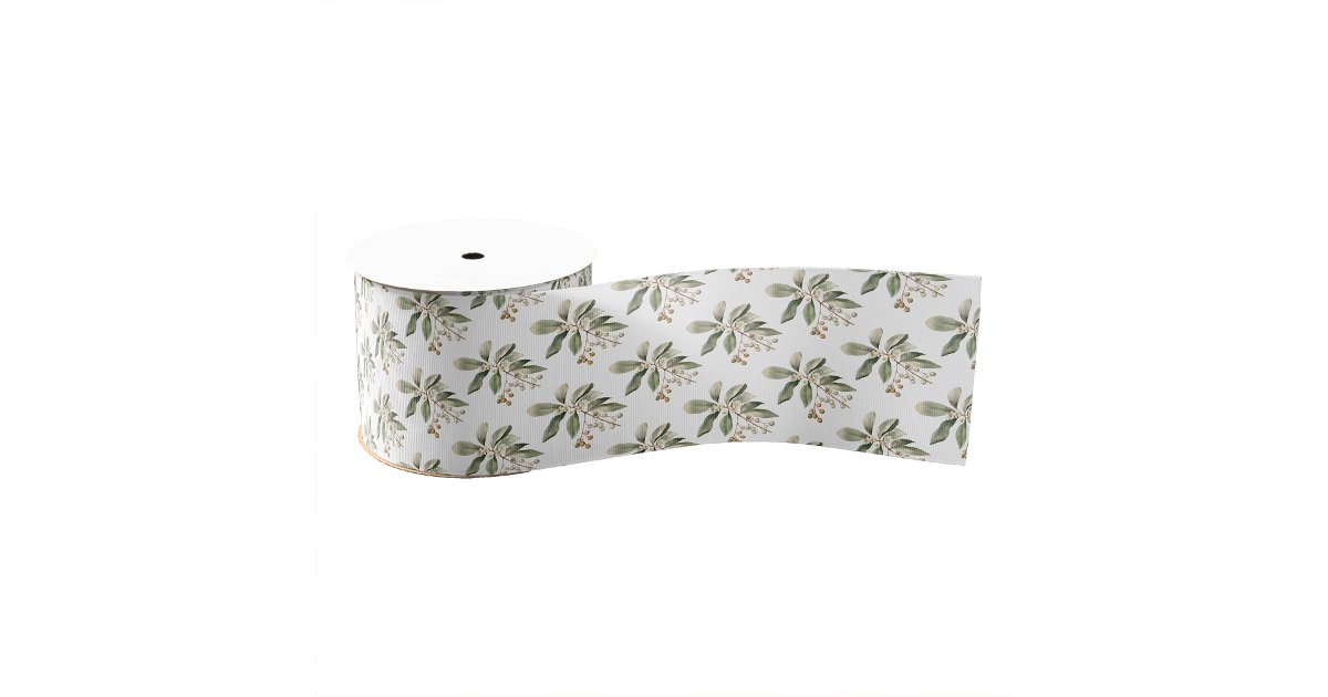 Elegant Greenery Ribbon | Zazzle