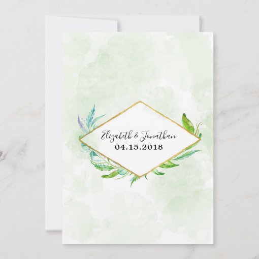 Elegant Greenery Simple Foliage Wedding Invitation | Zazzle