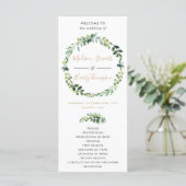 Elegant Greenery Typography Wedding Program | Zazzle