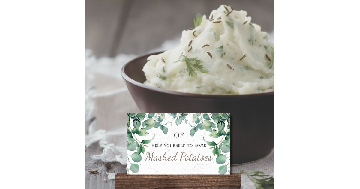Elegant Greenery Unique Catering Dish Placecards | Zazzle