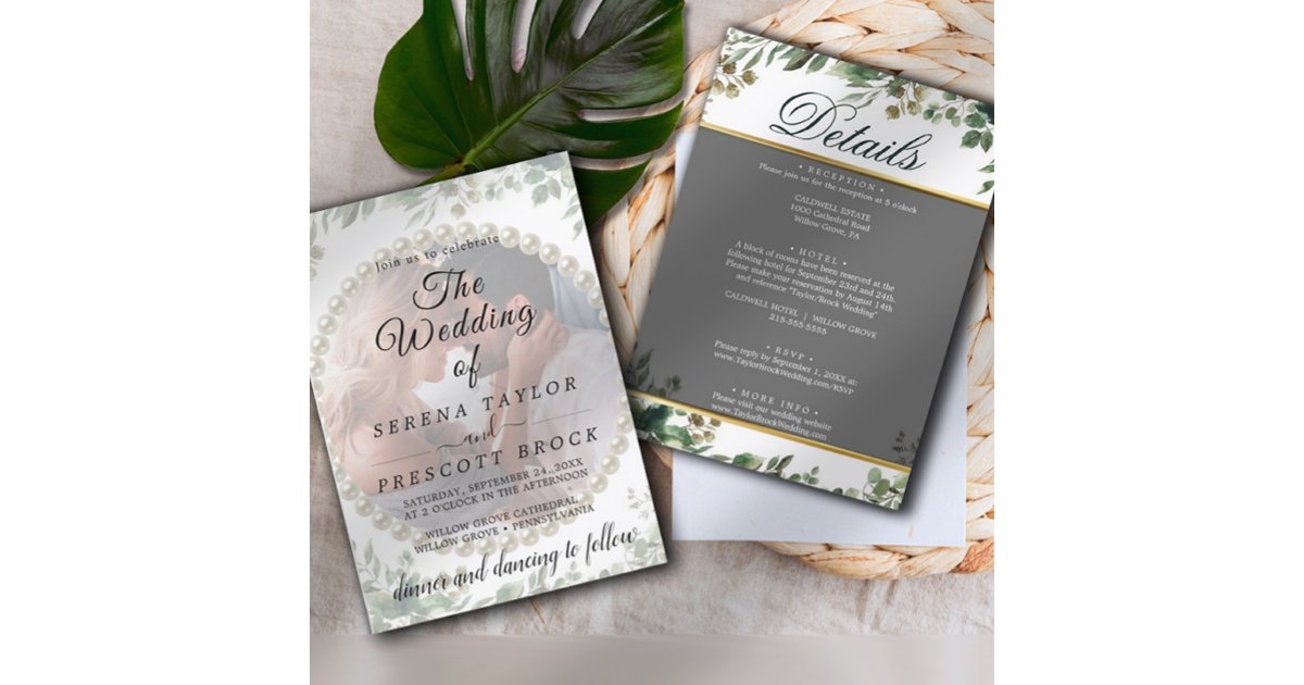 Elegant Greenery Vellum Overlay Wedding Invitation | Zazzle