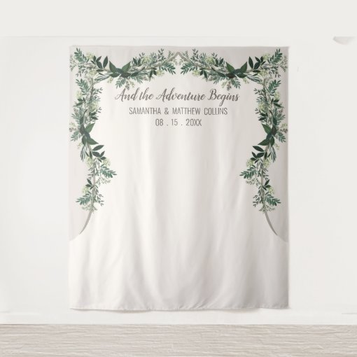 Elegant Greenery Wedding Backdrop Photo Booth | Zazzle