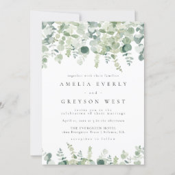Elegant Greenery Wedding Invitation | Zazzle