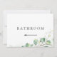 Elegant Greenery Wedding Left Arrow Bathroom Sign Invitation | Zazzle