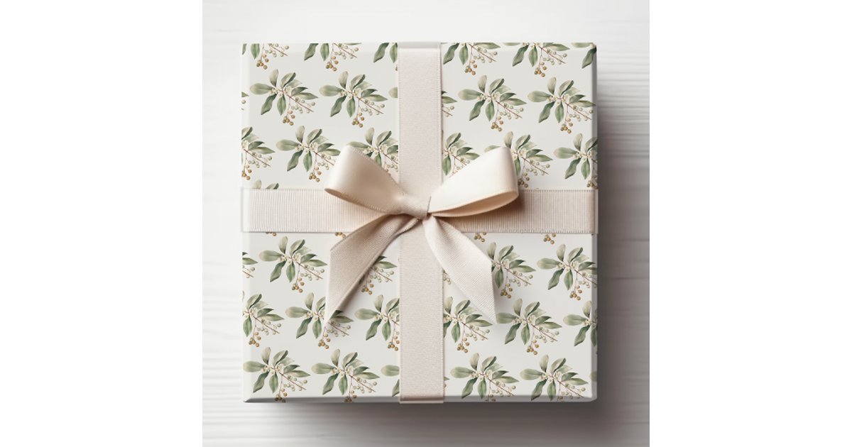 Elegant Greenery Wrapping Paper | Zazzle