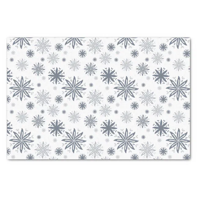 Elegant Grey Floral Patterned Gift Wrapping Tissue Paper | Zazzle