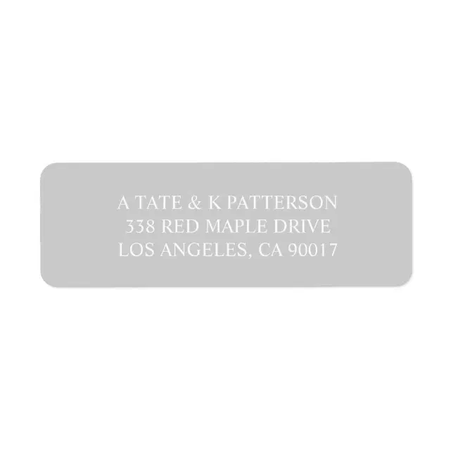 Elegant grey invitation return address labels | Zazzle