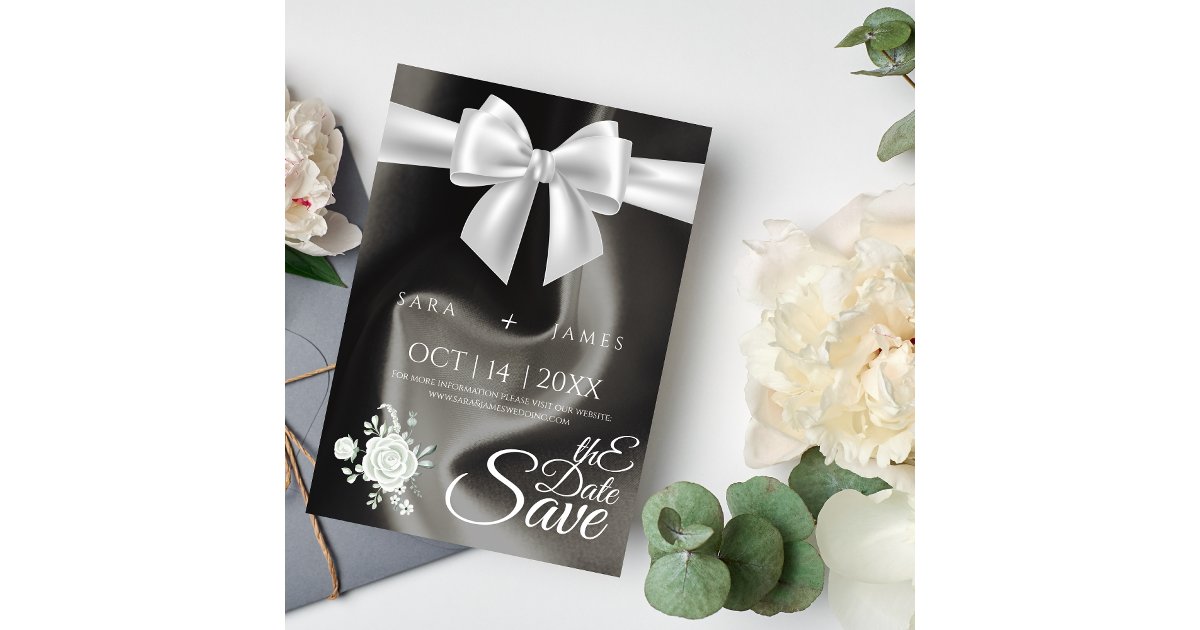 Elegant Grey Save the Date Announcement Card | Zazzle