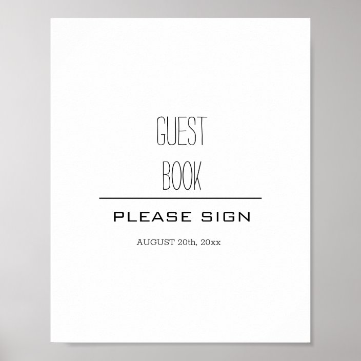 Elegant Guest Book Sign Poster | Zazzle.com