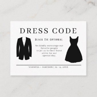 Elegant Guest dress code card, Canva attire Enclosure Card | Zazzle