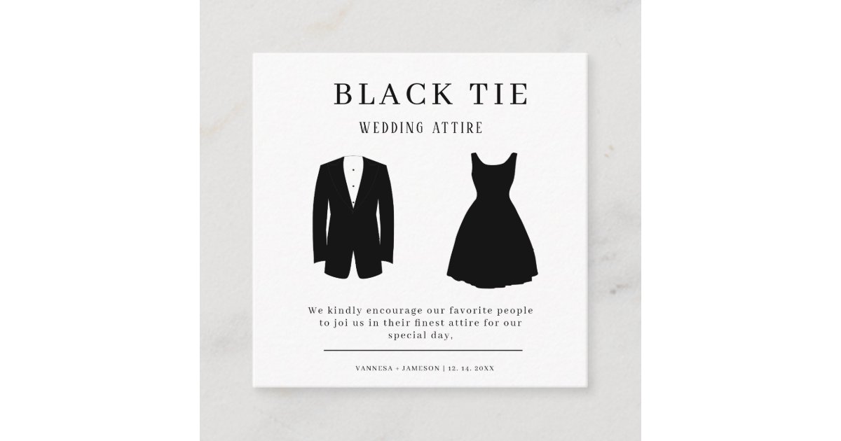 Elegant Guest dress code card, Canva attire Enclosure Card | Zazzle
