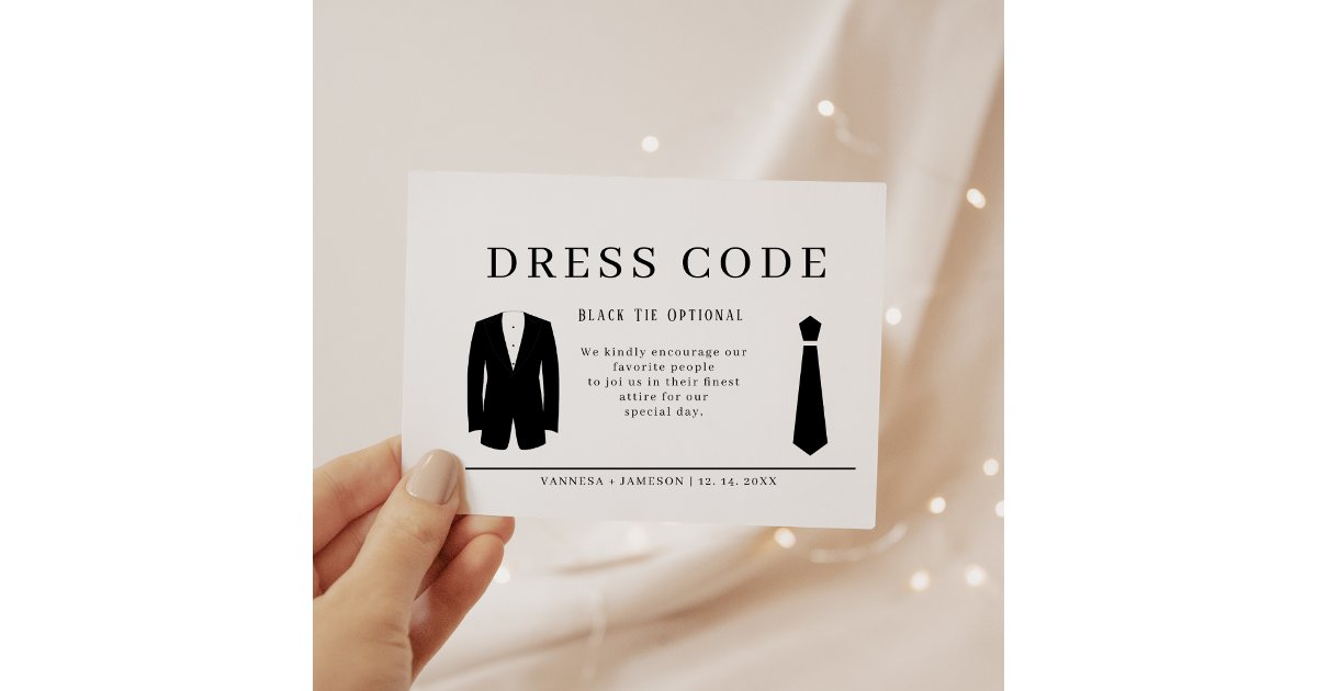 Elegant Guest dress code card, Canva attire Enclosure Card | Zazzle