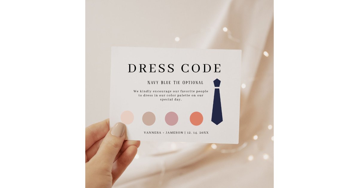 Elegant Guest dress code card, Canva attire Enclosure Card | Zazzle