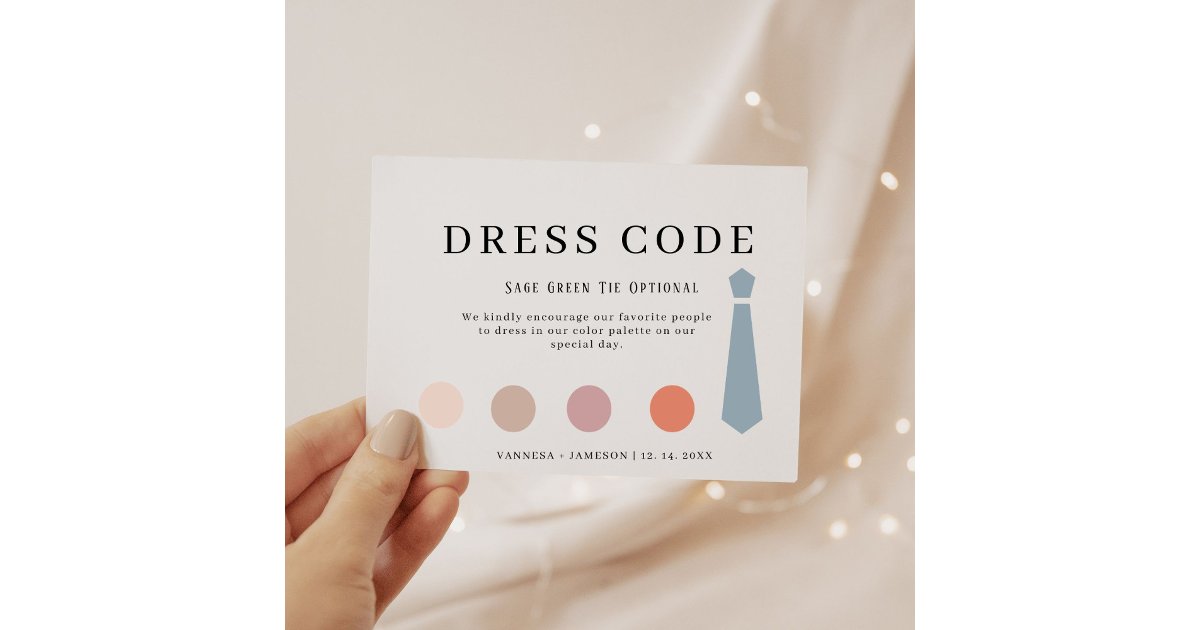 Elegant Guest dress code card, Canva attire Enclosure Card | Zazzle
