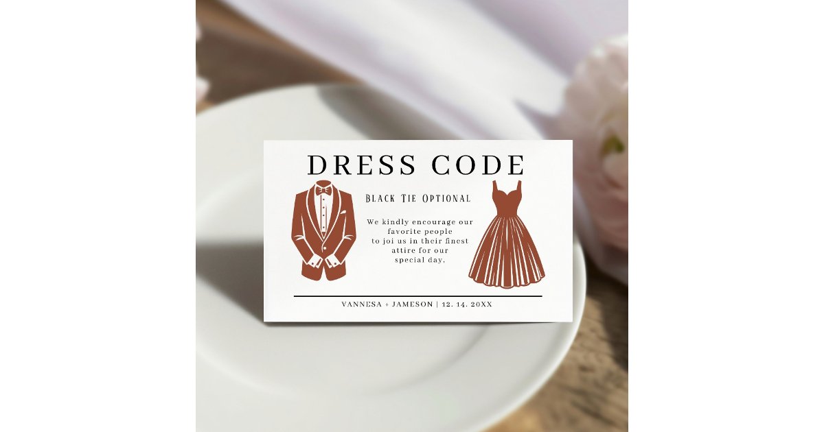 Elegant Guest dress code card, Canva attire Enclosure Card | Zazzle