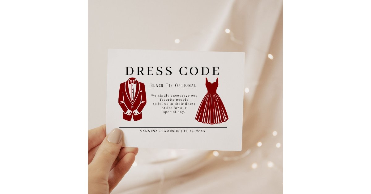 Elegant Guest dress code card, Canva attire Enclosure Card | Zazzle